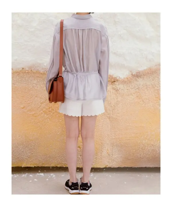LOW CLASSIC Long Sleeve Shirt With Waist Tie