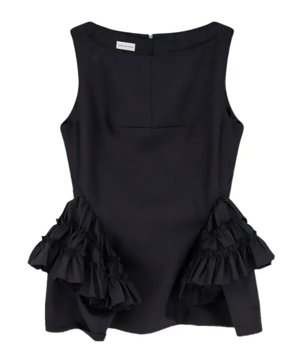 Dries Van Noten Casey Ruffled Peplum Top