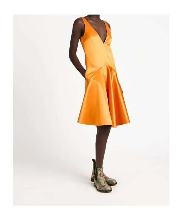 J.W.ANDERSON Sleeveless V-neck Dress With Curved Pleated Skirt