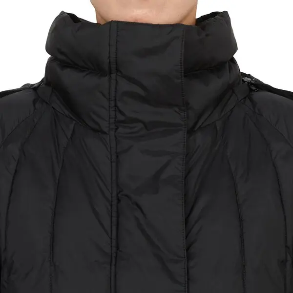 Max Mara Down Quilted Hooded Long Sleeve Coat - Black