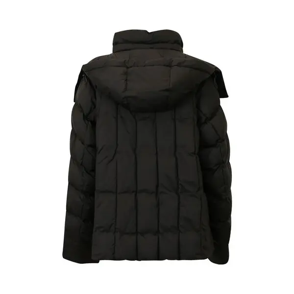 Max Mara Down Quilted Hooded Long Sleeve Coat - Black