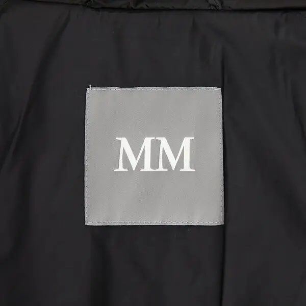 Max Mara Down Quilted Hooded Long Sleeve Coat - Black