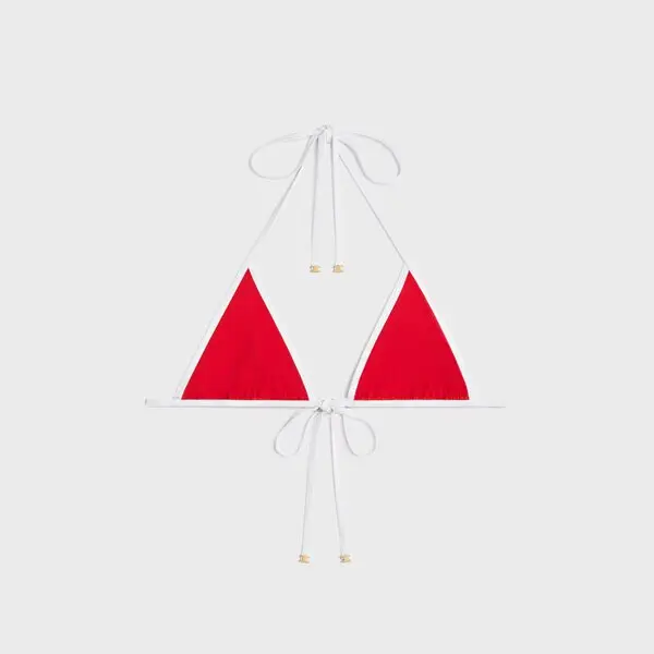 Celine Triomphe Triangle Top In Matte Jersey - Red