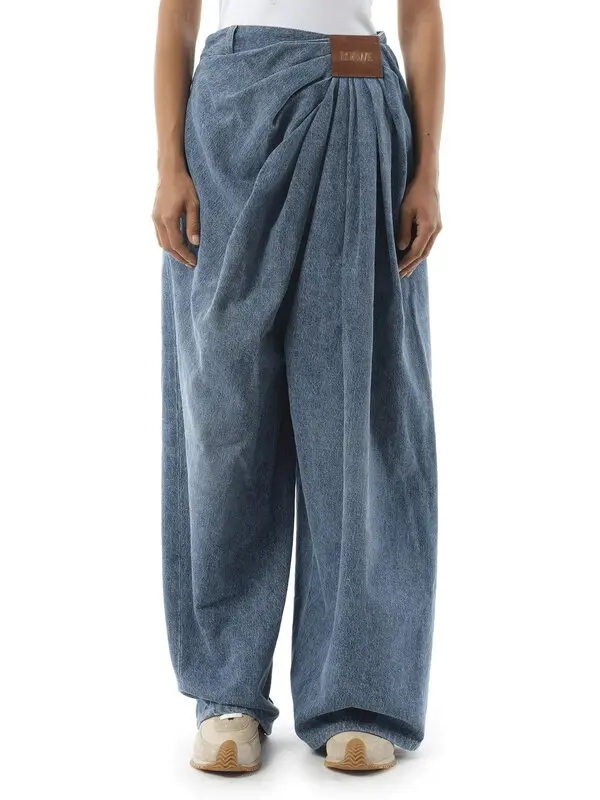 Loewe Draped Jeans With Pleated Detail - Blue