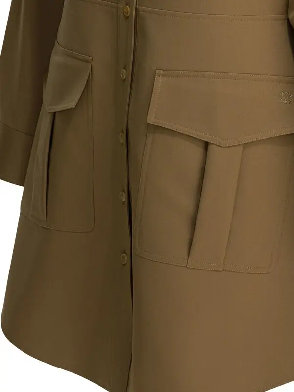 Celine Wool Mini Dress With Button Cuffs And Flap Pockets