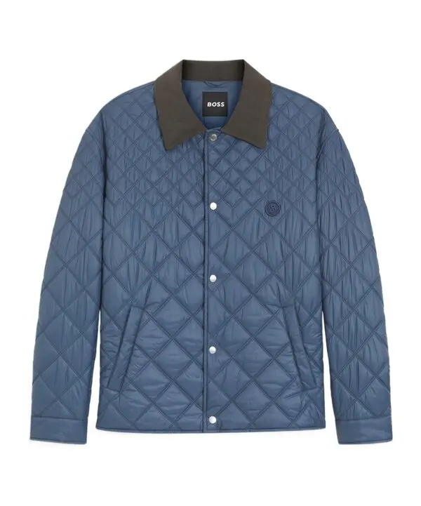 Hugo Boss Quilted Cotton-padded Long-sleeve Jacket