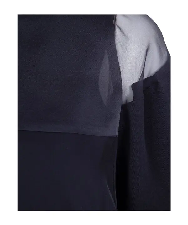 Sacai High Collar Patchwork Blouse