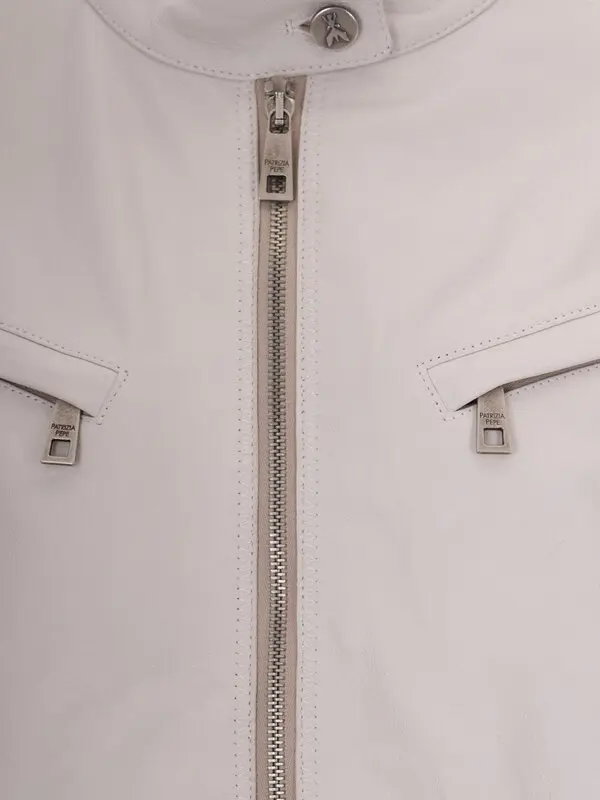 Patrizia Pepe Zip-up Biker Jacket - White