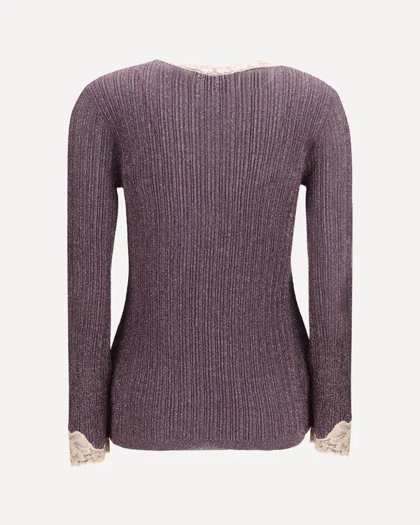 Valentino Garavani V-neck Lace Detailed Cardigan