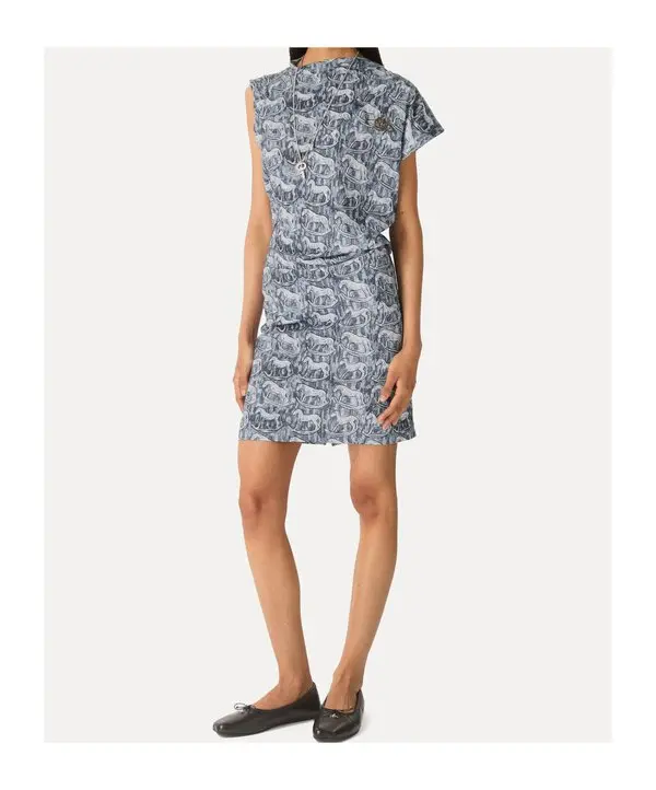 VIVIENNE WESTWOOD Draped Asymmetrical Mini Dress - Gray