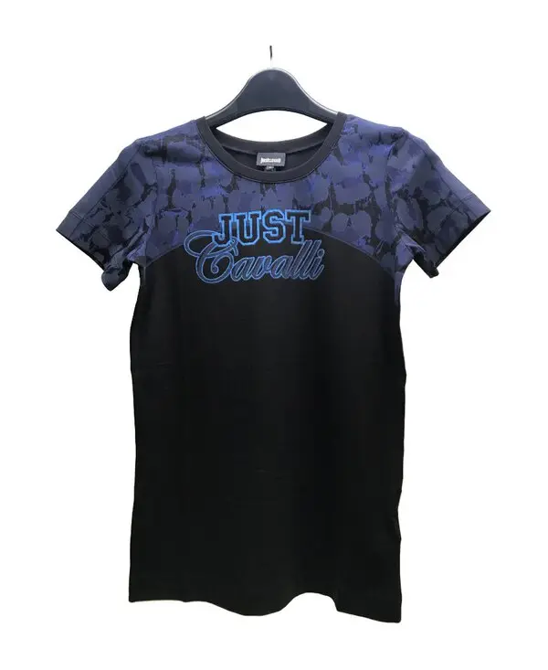 Just Cavalli Logo T-shirt With Round Neck - Black