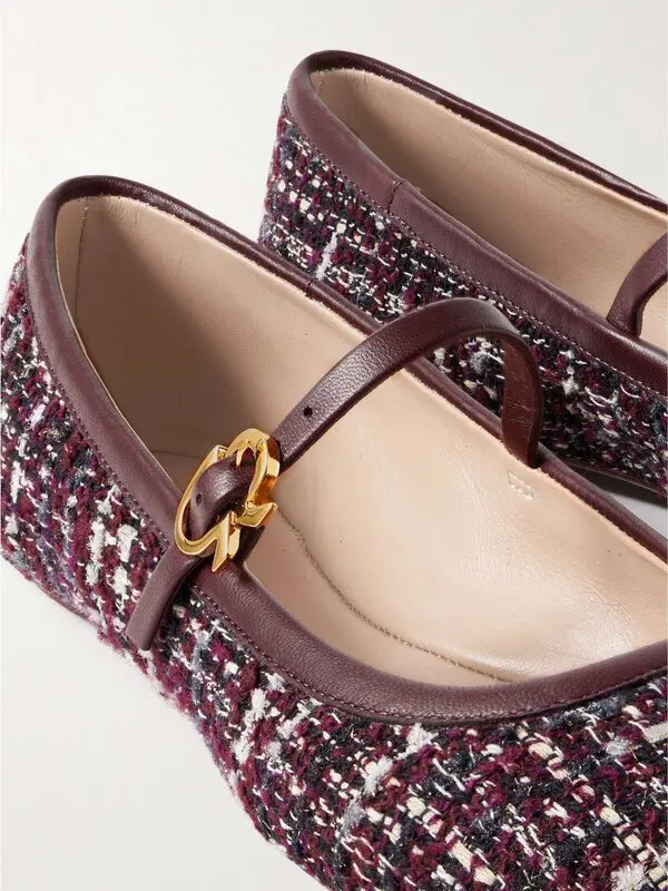 GIANVITO ROSSI Round Toe Ballet Flats With Strap Detail