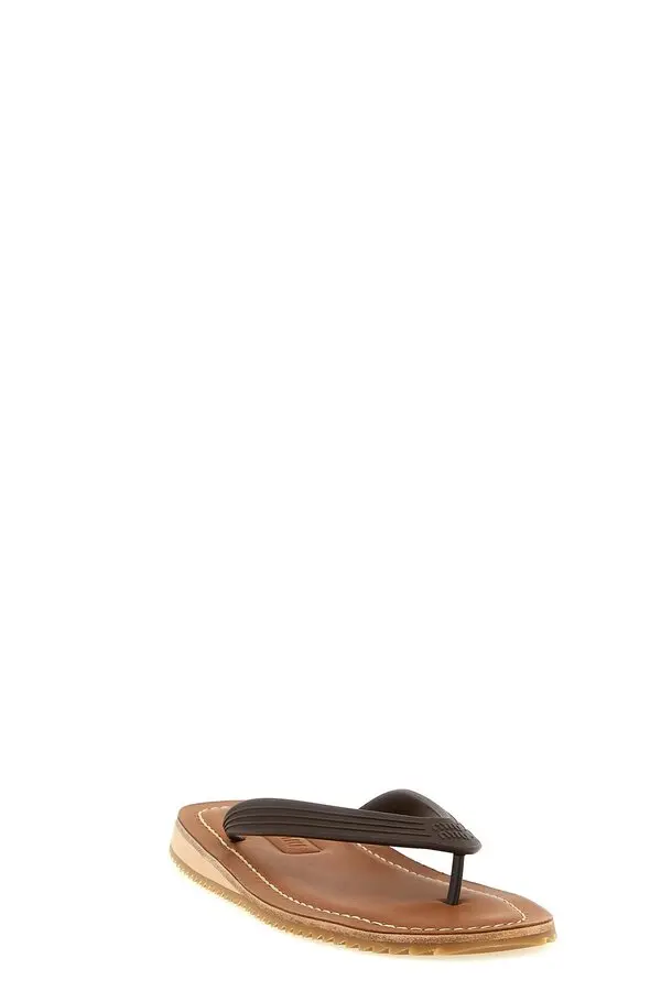 Miu Miu Thong Flip Flops - Brown