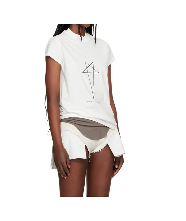 Rick Owens White Short Sleeve T-shirt - Opal/black