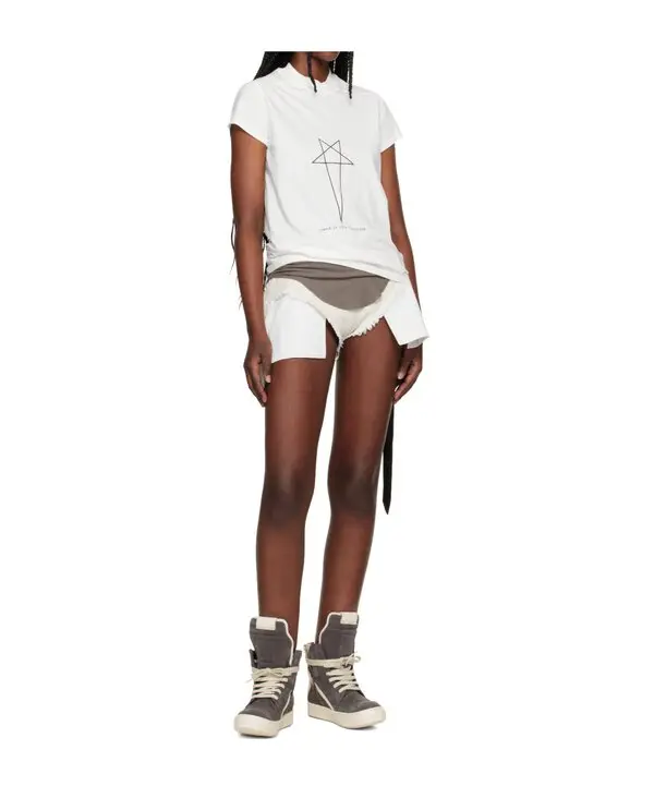Rick Owens White Short Sleeve T-shirt - Opal/black