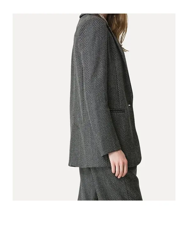 FORTE_FORTE Long Sleeve Herringbone Suit Jacket