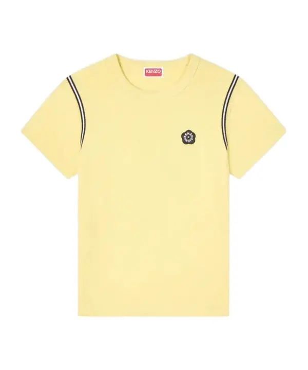 Kenzo Cotton T-shirt With Embroidered Boke Flower 2.0 Branding - Vanilla