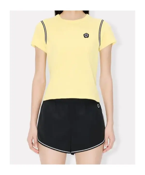 Kenzo Cotton T-shirt With Embroidered Boke Flower 2.0 Branding - Vanilla