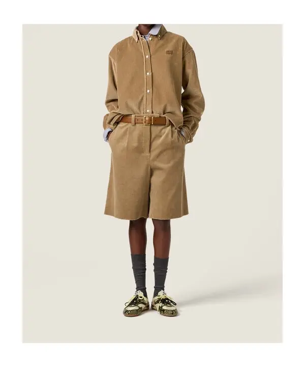 Miu Miu Corduroy Pleated Shorts