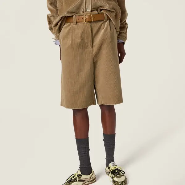 Miu Miu Corduroy Pleated Shorts