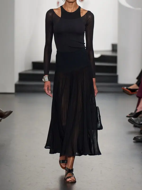 Ralph Lauren Celia Pleated Knitted Skirt
