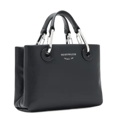 Emporio Armani Logo Lettering Top Handle Bag - Black