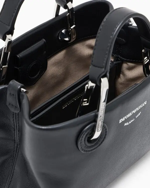 Emporio Armani Logo Lettering Top Handle Bag - Black