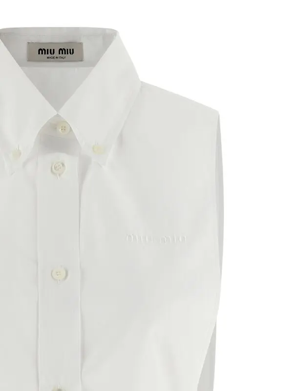 Miu Miu Sleeveless Side-tie Shirt - White
