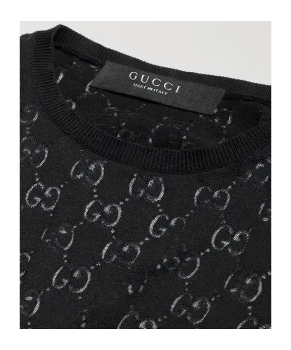 Gucci Gg Devoré Long Sleeve Top