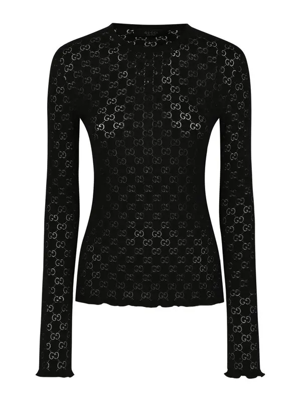 Gucci Gg Devoré Long Sleeve Top