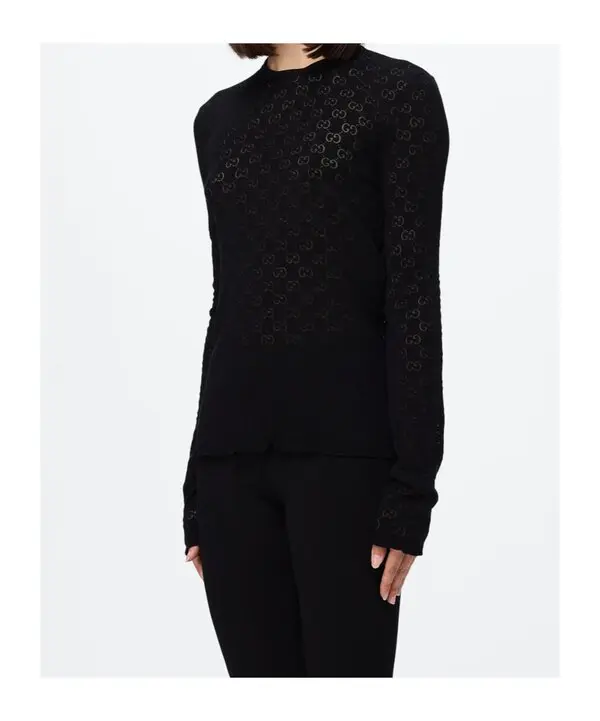 Gucci Gg Devoré Long Sleeve Top
