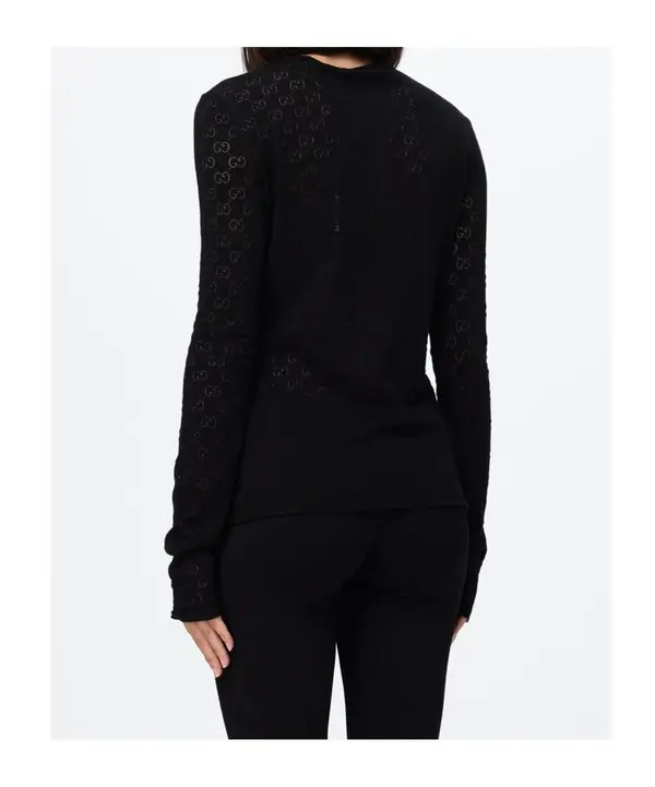 Gucci Gg Devoré Long Sleeve Top