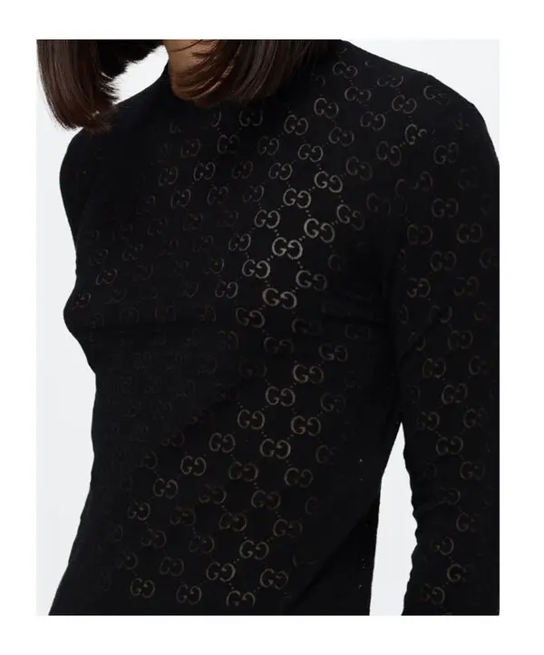 Gucci Gg Devoré Long Sleeve Top