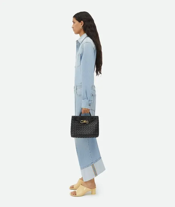 Bottega Veneta Andiamo Small Woven Leather Tote Bag