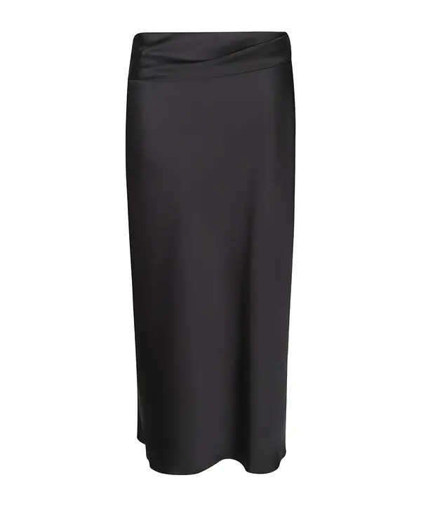 Patrizia Pepe Draped Midi Skirt - Black