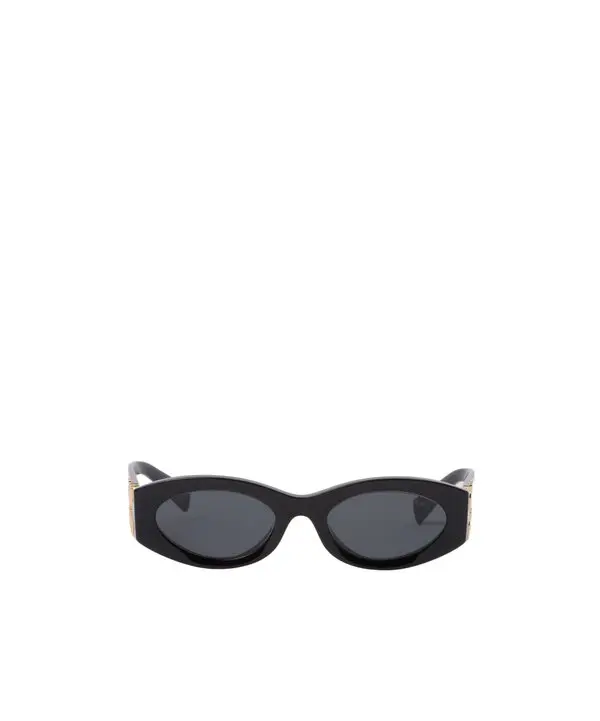 Miu Miu Cat Eye Sunglasses With Logo Detail - Black/gray