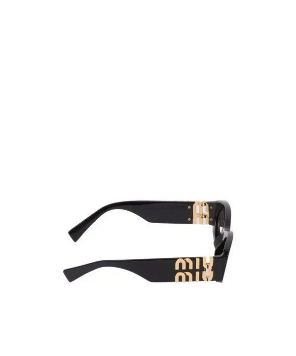 Miu Miu Cat Eye Sunglasses With Logo Detail - Black/gray