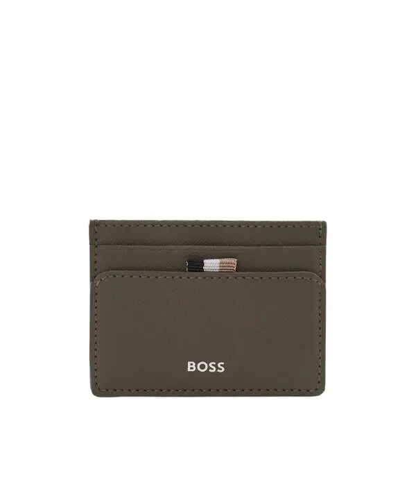 Hugo Boss Logo Detail Card Holder - Brown