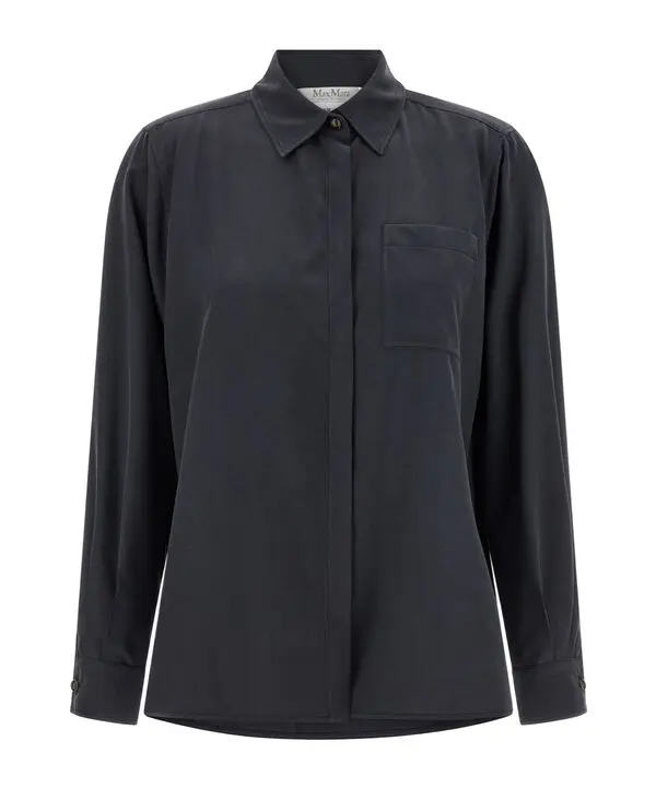 Max Mara Siamese Button-up Long-sleeved Shirt - Navy Blue