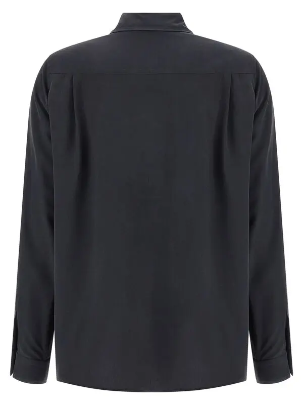 Max Mara Siamese Button-up Long-sleeved Shirt - Navy Blue