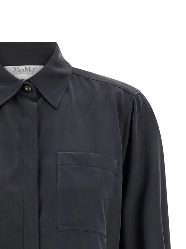 Max Mara Siamese Button-up Long-sleeved Shirt - Navy Blue