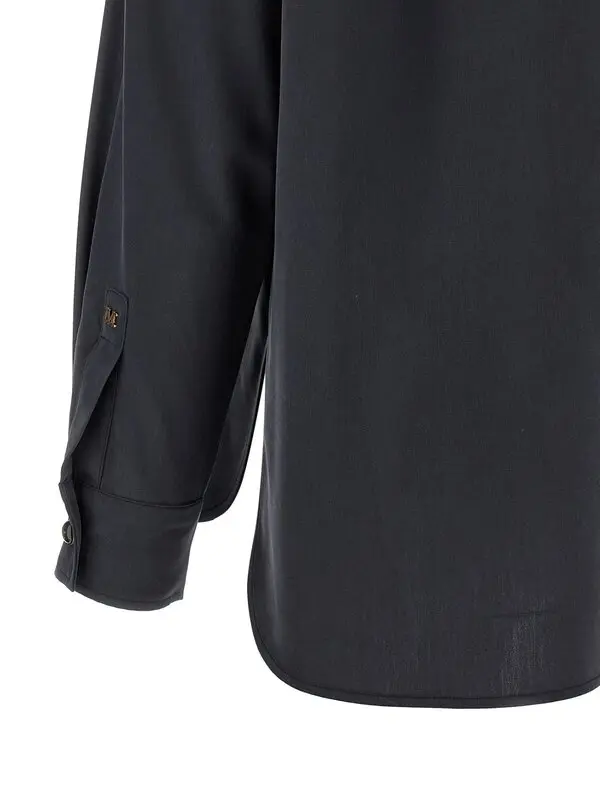 Max Mara Siamese Button-up Long-sleeved Shirt - Navy Blue