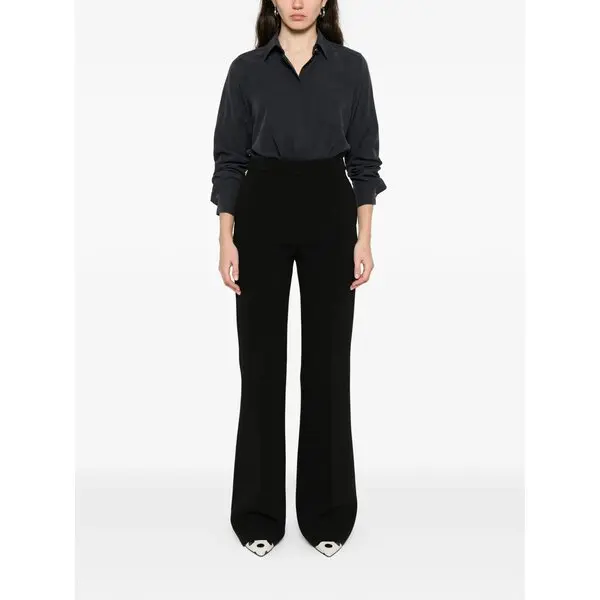 Max Mara Siamese Long-sleeved Shirt With Classic Collar - Navy Blue