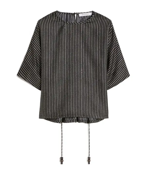 Max Mara Striped Drawstring Top - Black And White