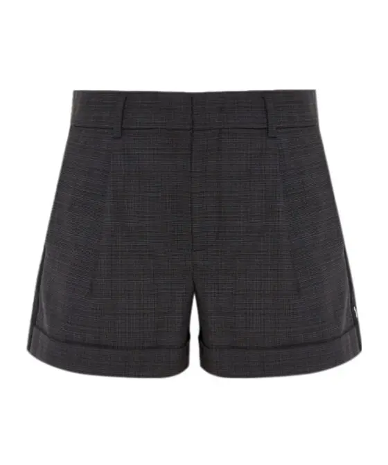 Moschino Belt Loop Shorts With Checkered Pattern - Black