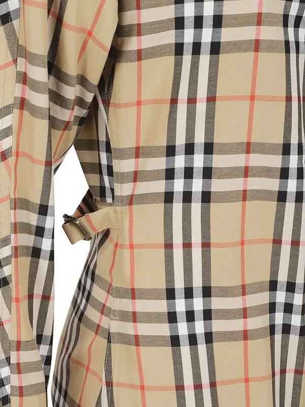 Burberry Long Sleeve Checked Shirt Dress