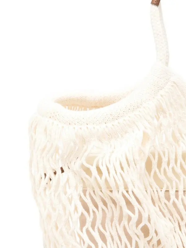 Hereu Knotted Mesh Tote Bag - White