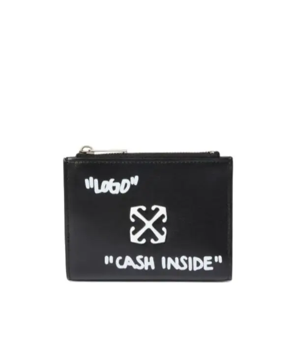 Off-White Jitney Quote Zipped Bifold Wallet - Black And White
