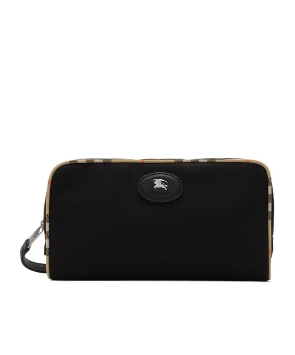 Burberry Medium Check Trim Travel Pouch - Black