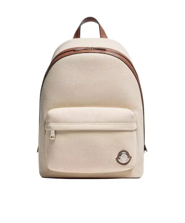 Moncler Carlo Canvas Backpack - Ivory White